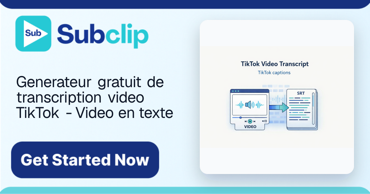 Generateur gratuit de transcription video TikTok - Video en texte
